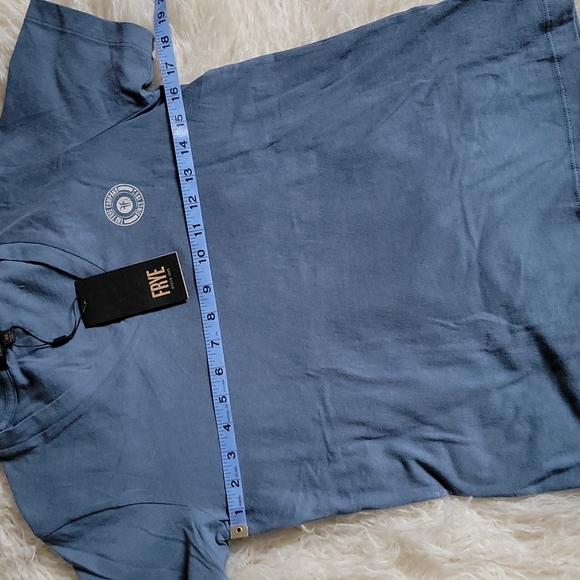 Frye | Tops | Frye Logo Classic Vneck Tshirt In Bering Sea Xs | Poshmark